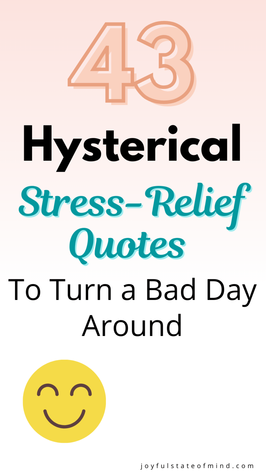 Stressed Out? The 43 Best Funny Stress-Relief Quotes - Joyful State of Mind