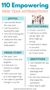 110 Uplifting New Year Affirmations for Positive Change - Joyful State ...