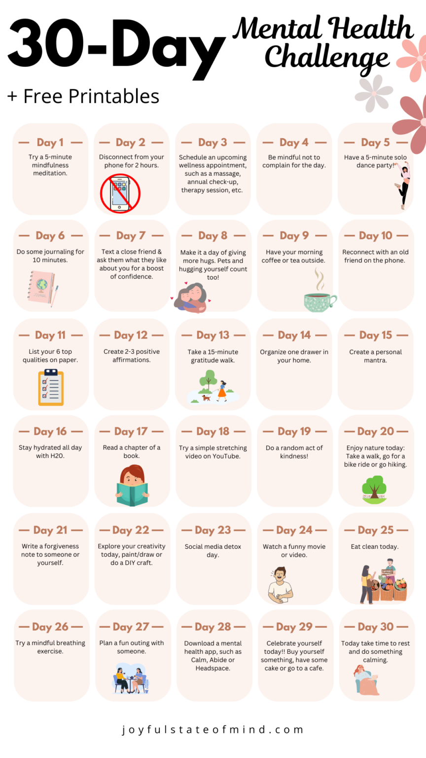 Feel Better: 30-Day Mental Health Challenge (+ Free Printables ...