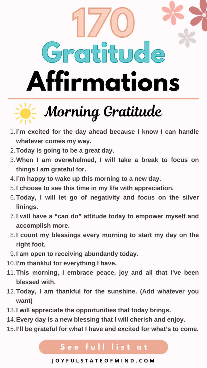 170 Gratitude Affirmations For More Joy In The Moment Right Now ...