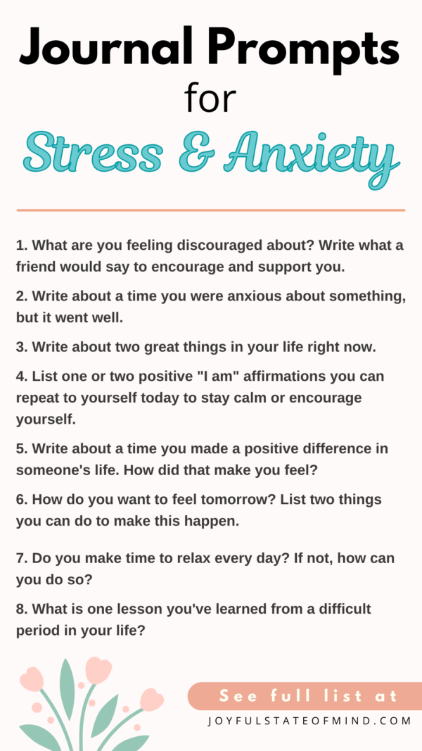Reduce Anxiety: 24 Journaling Prompts for Stress-Relief - Joyful State ...