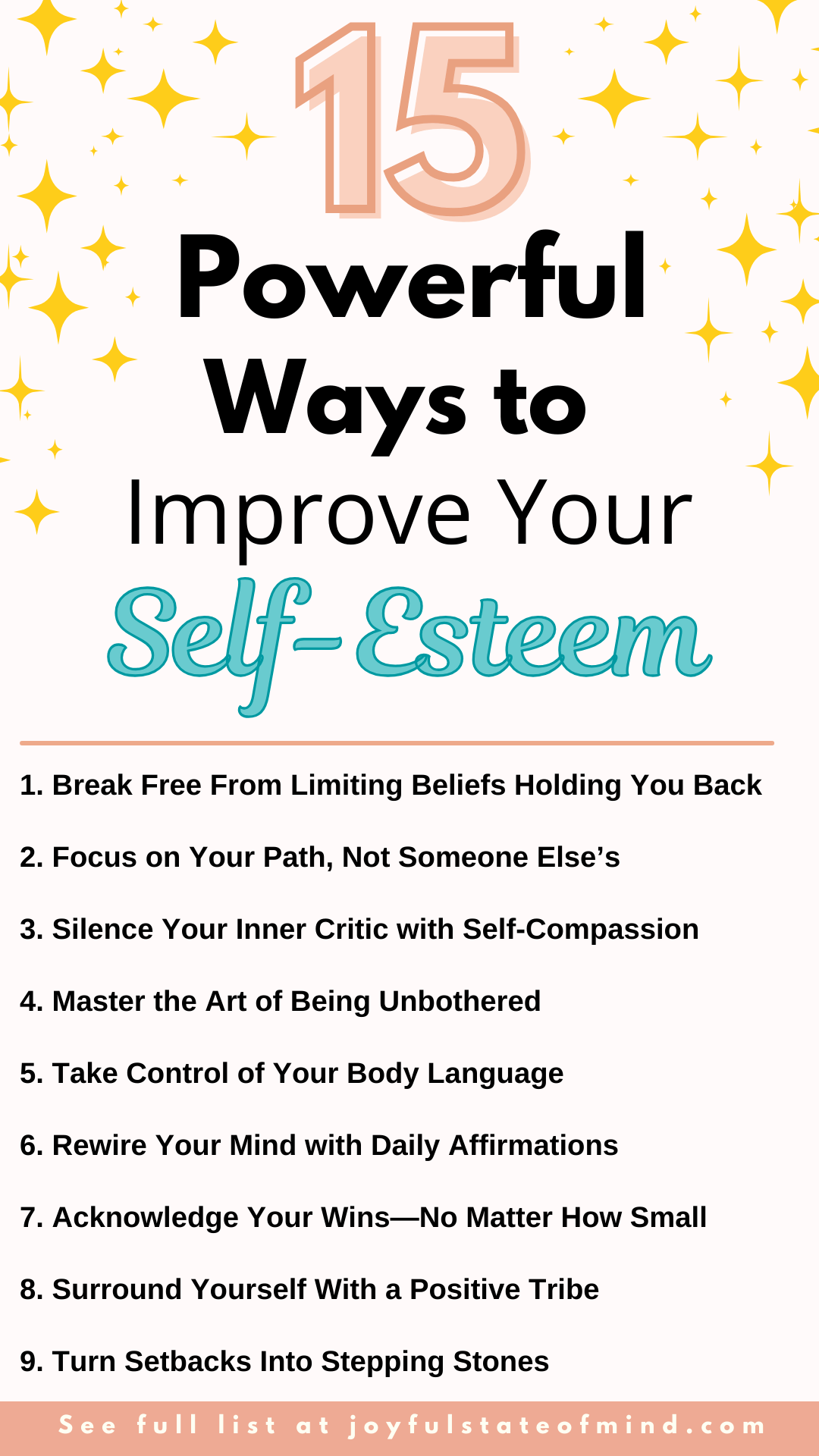 15 Easy Ways to Improve Your Self-Esteem Quickly - Joyful State of Mind
